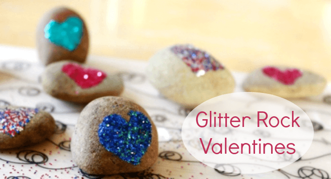 Valentines for Kids :: Glitter Heart Rocks Are Fun to Make and Give