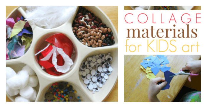Organizing Collage Materials and Supplies for Kids Art