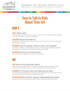 How to Talk to Kids About Their Art + Free Printable Guide