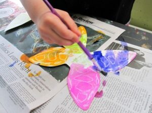 Painting Butterfly Mobiles with Watercolors
