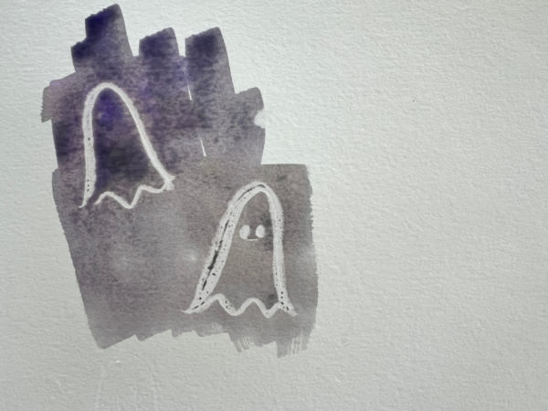 Invisible Ink Ghosts with Crayon Resist Painting - The Artful Parent