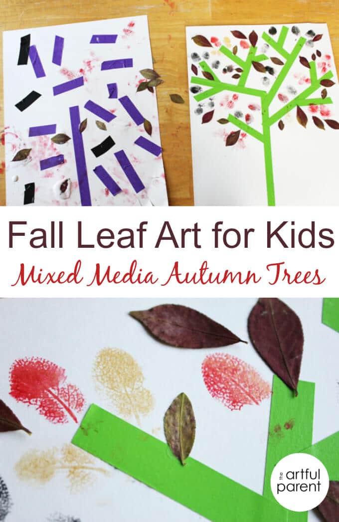 Mixed Media Autumn Trees :: A Fall Leaf Art Project for Kids