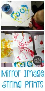Mirror Image String Prints with the Kids Art Group