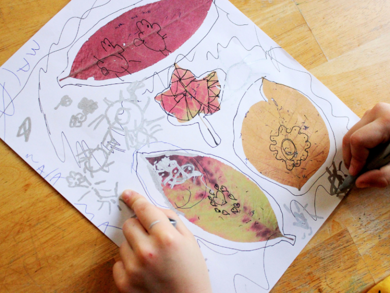 A Fall Leaf Drawing Game for Kids