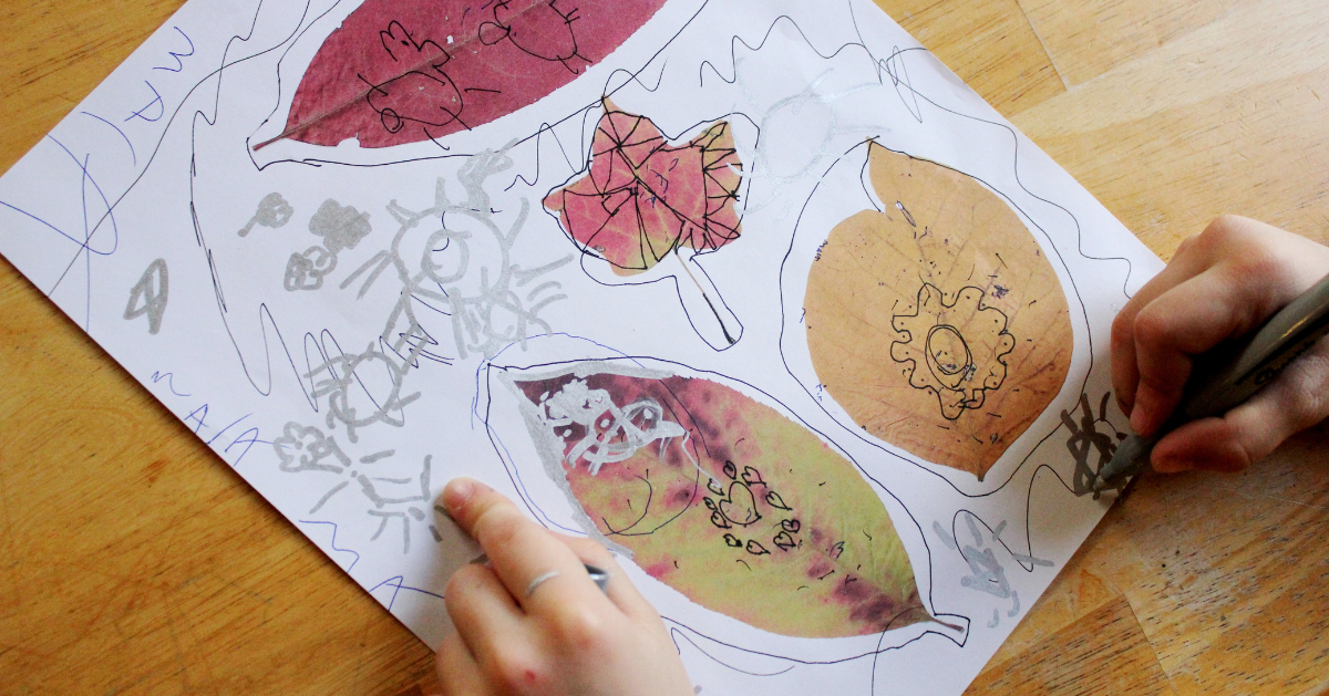A Fall Leaf Drawing Game for Kids