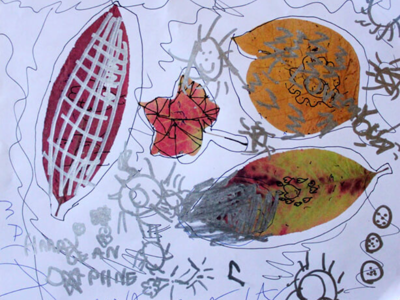 A Fall Leaf Drawing Game for Kids