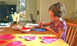 A Lesson in Mixing Colors for Kids & Colorful Heart Valentines