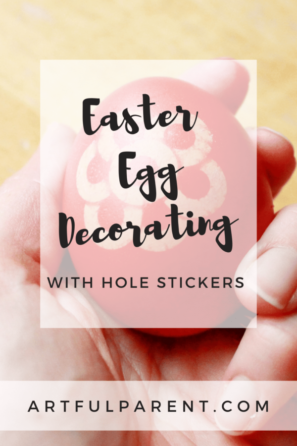 Painting Eggs for Easter Easter using Hole Reinforcement Stickers