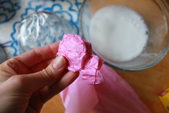 A Colored Tissue Paper Birds Nest Craft