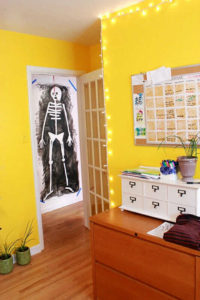 Tape Resist Skeleton Paintings – Halloween Art Ideas for Kids