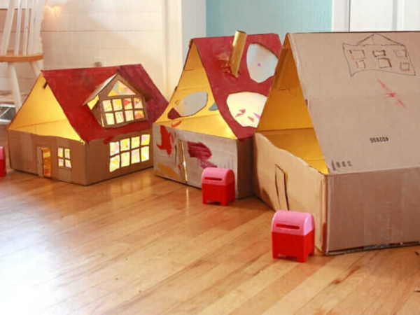 How to Make a Cardboard Dollhouse with Lights