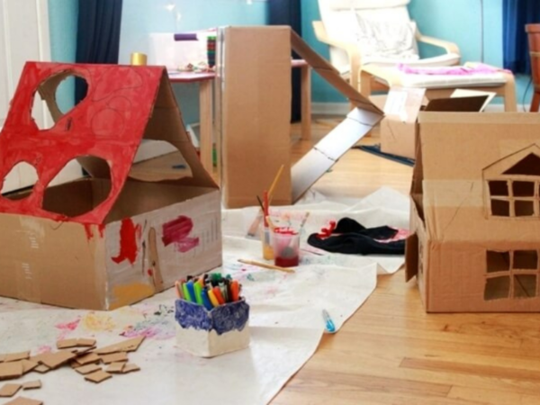 How to Make a Cardboard Dollhouse with Lights