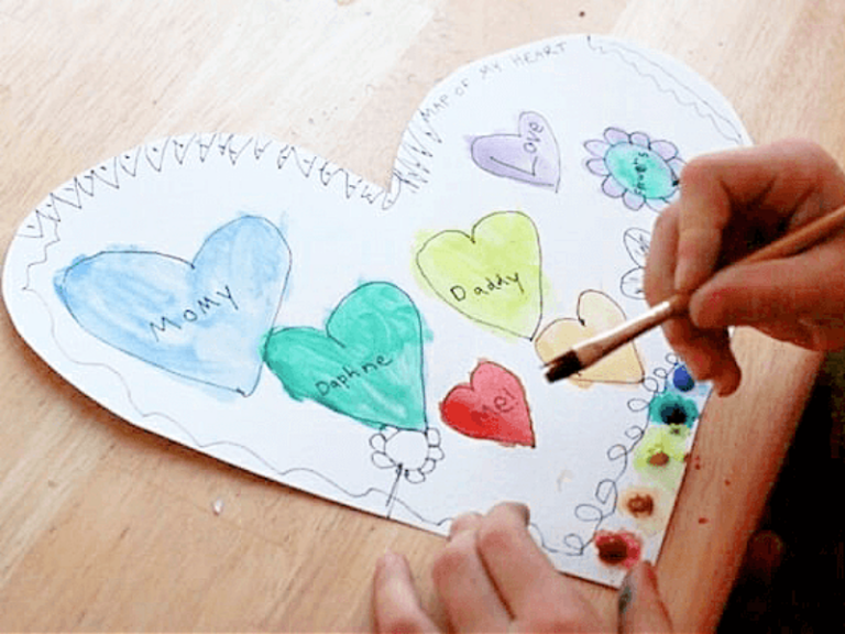 A Valentine's Day Art Activity: Painting a Map of My Heart