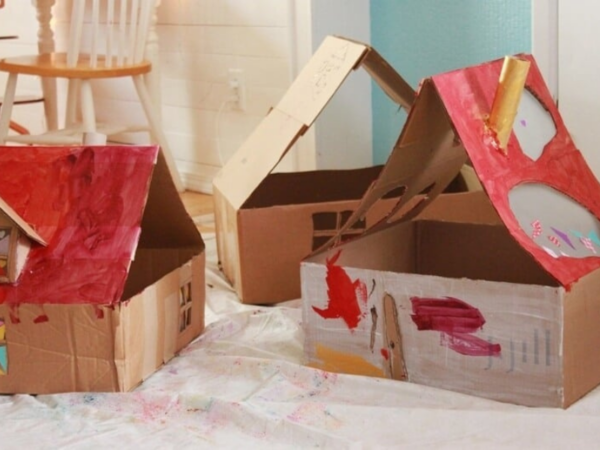 How to Make a Cardboard Dollhouse with Lights