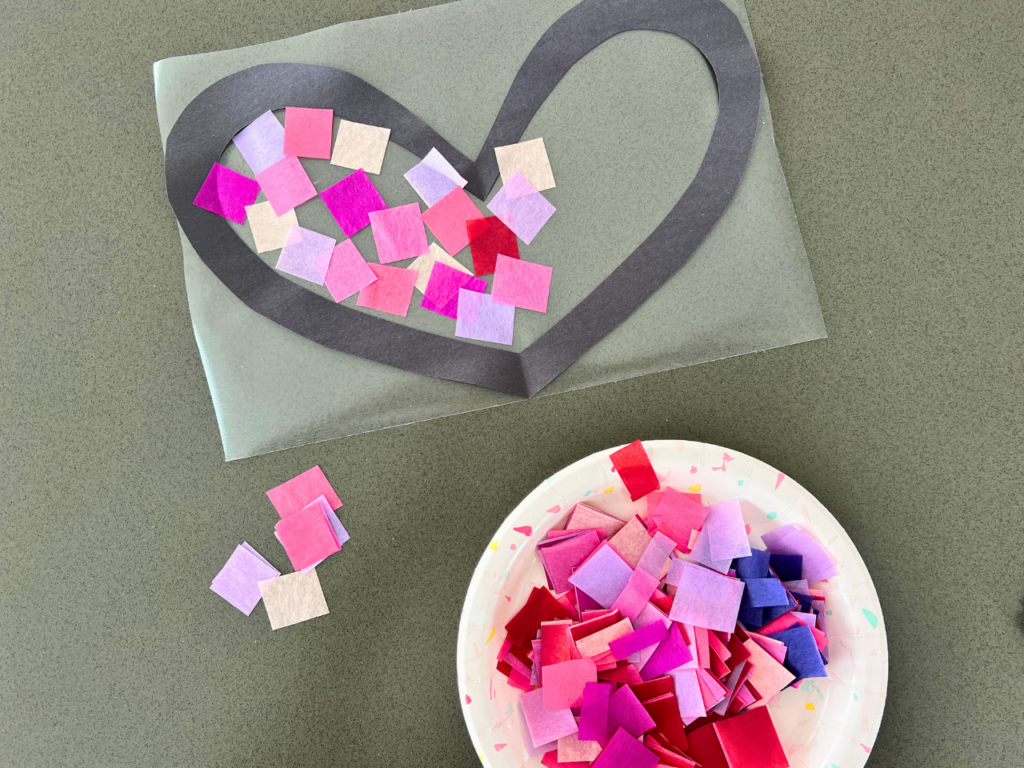 How to Make a Heart Suncatcher with Tissue Paper