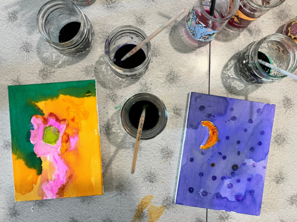 How to do Glue Resist Painting on Canvas