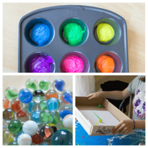 Marble Painting for Kids is a FUN Action Art Activity! (with Video)