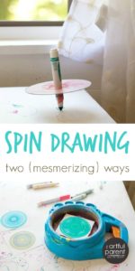 Spin Drawing Two Ways with Kids (Doodle Top and Spin Art Machine)
