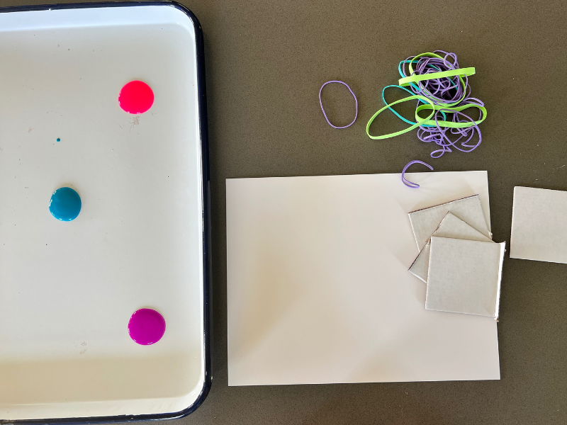 Rubber Band Printing with Kids