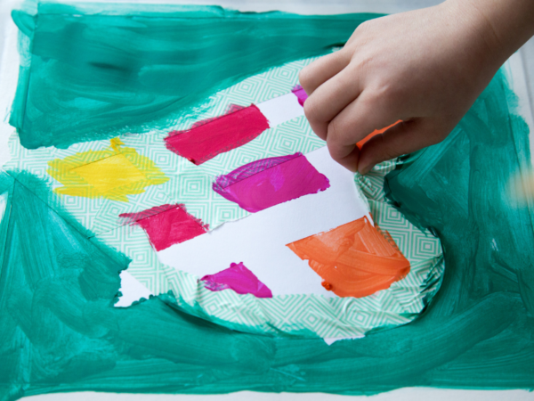 How to Make Tape Resist Paintings for Kids - The Artful Parent