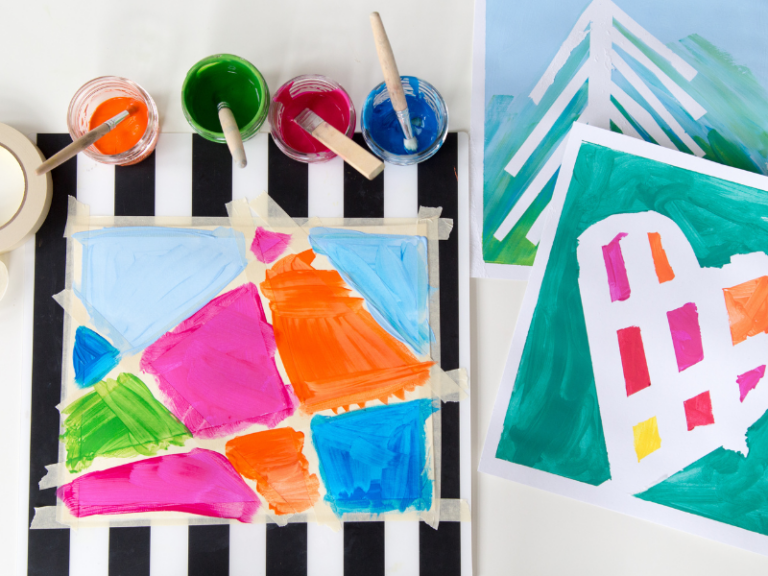 How to Make Tape Resist Paintings for Kids - The Artful Parent