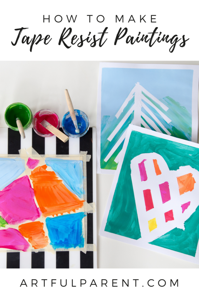 How to Make Tape Resist Paintings for Kids - The Artful Parent
