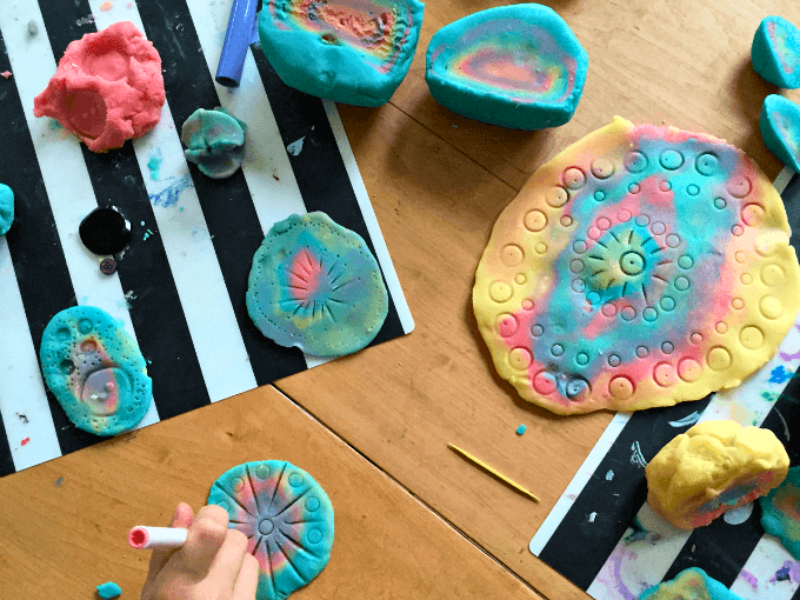 Make Mandalas for Playdough Fun with Kids