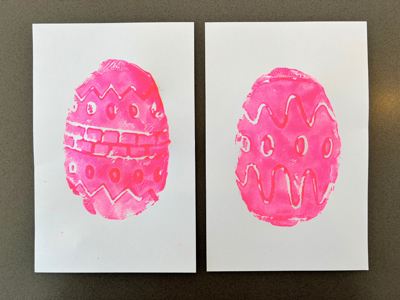 Foam Printmaking with Kids for Easter