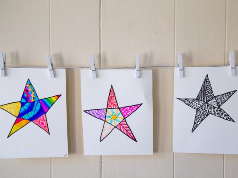 How to Draw Tangle Star Art