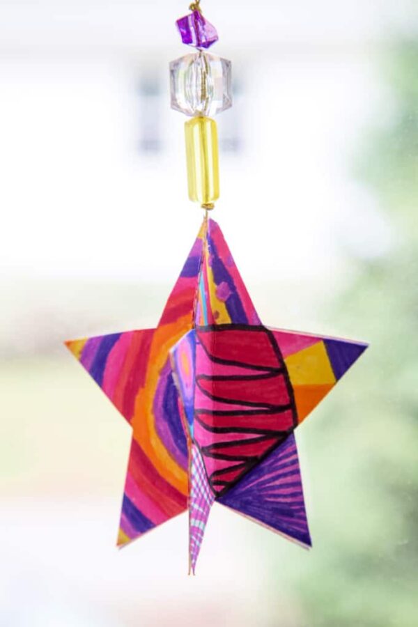 How to Make 3D Paper Star Ornaments for Kids