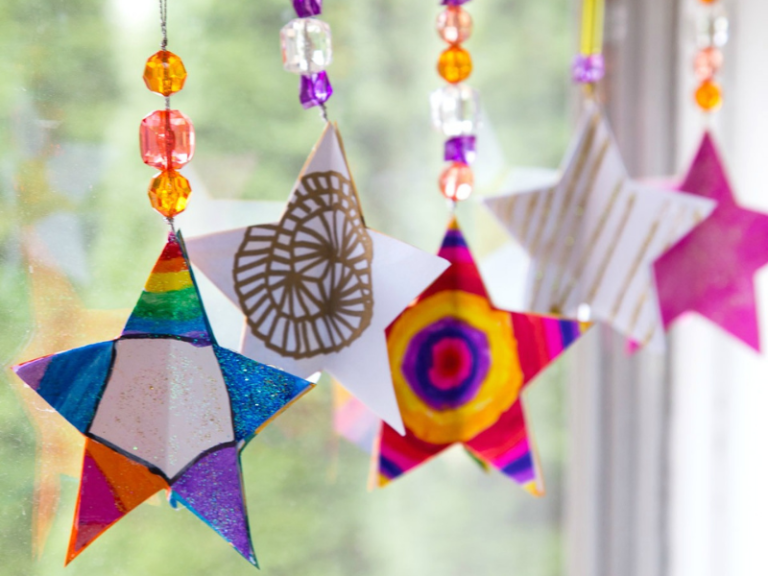 How to Make 3D Paper Star Ornaments for Kids