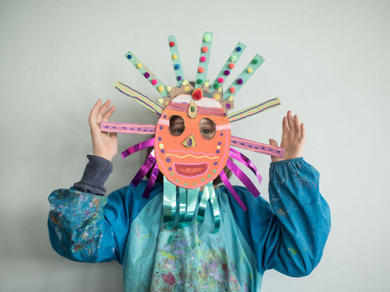 How to Make Cardboard Masks with Kids