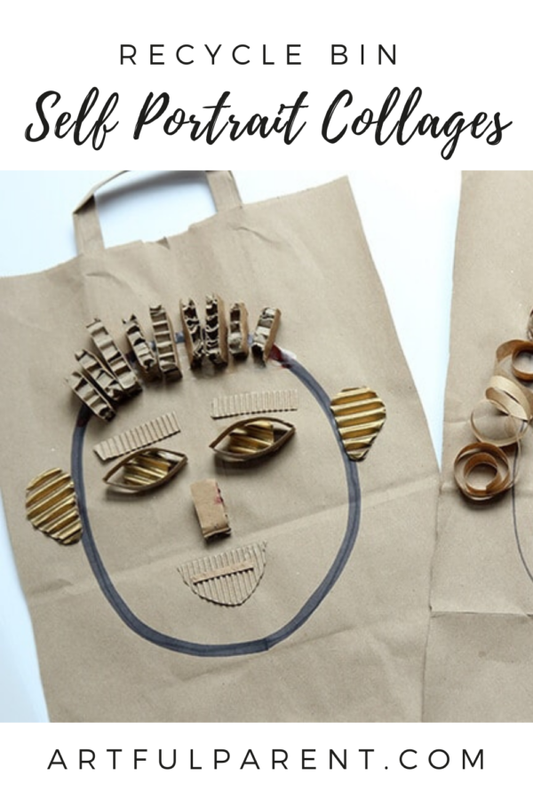 Recycled Self Portrait Collage for Kids