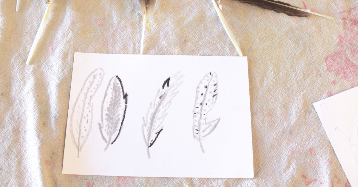Feather Art in a Box – A Nature Drawing Activity for Kids