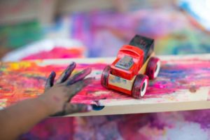 Painting with Wheels: Easy Action Art Activity for Kids