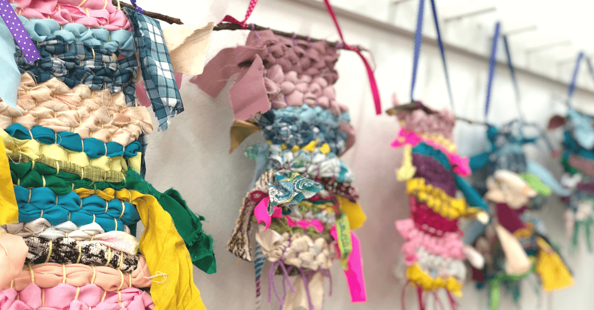 How to Create A Simple Weaving for Kids with Fabric + A Cardboard Loom