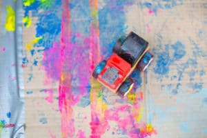 Painting with Wheels: Easy Action Art Activity for Kids