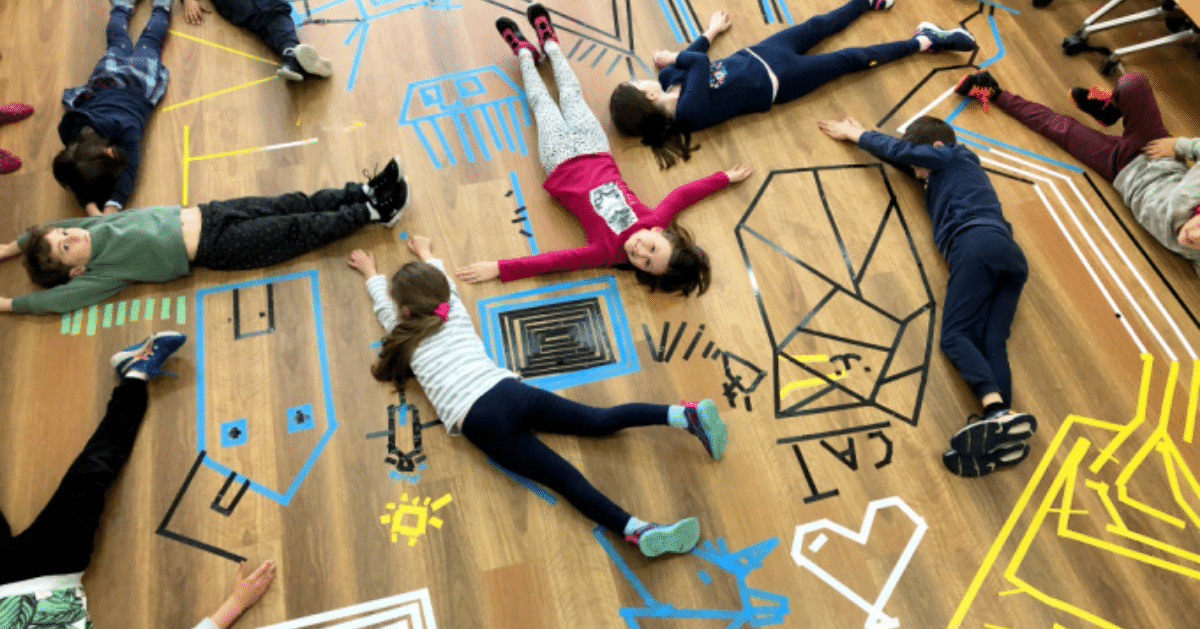 Two Ways To Create Fun Geometric Art with Tape for Kids