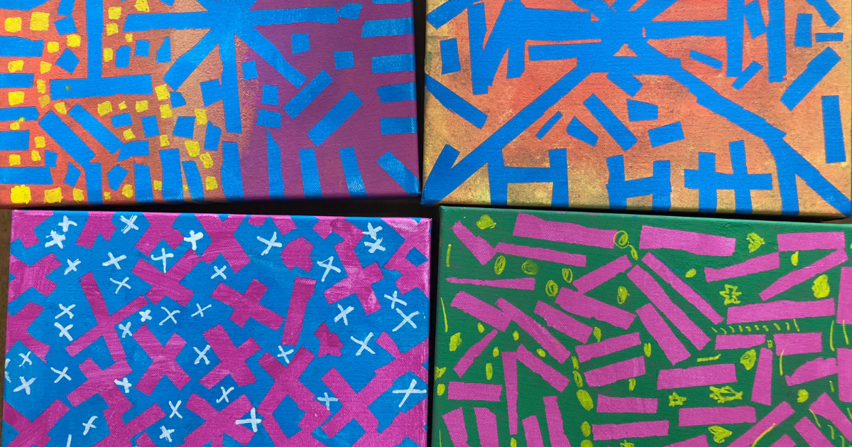 How to Create Geometric Art with Tape for Kids