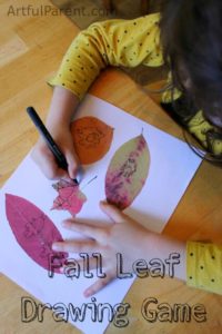 A Fall Leaf Drawing Game for Kids - The Artful Parent