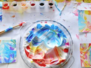 How to Make DIY Marbled Paper with Shaving Cream for Kids