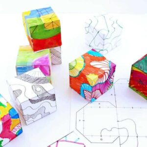 Doodle Cubes - A Fun Drawing and Sculpture Art Activity for Kids