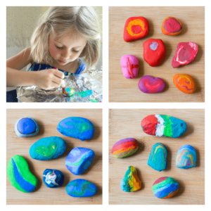 Melting Crayons on Rocks to Make Beautiful Handmade Gifts