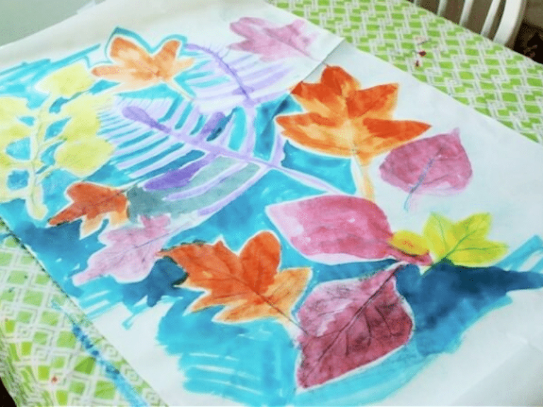 How to Make Fall Leaf Painting with Leaf Rubbings