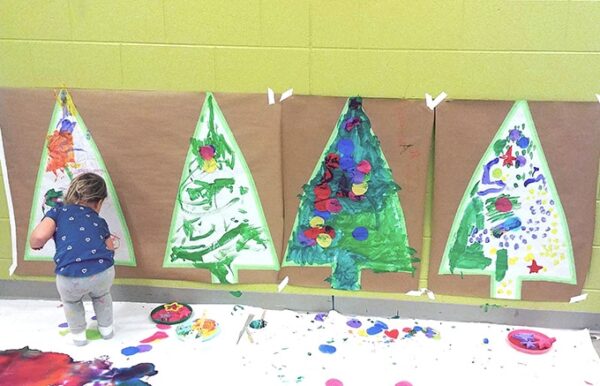 Process Art Christmas Trees for Little Kids