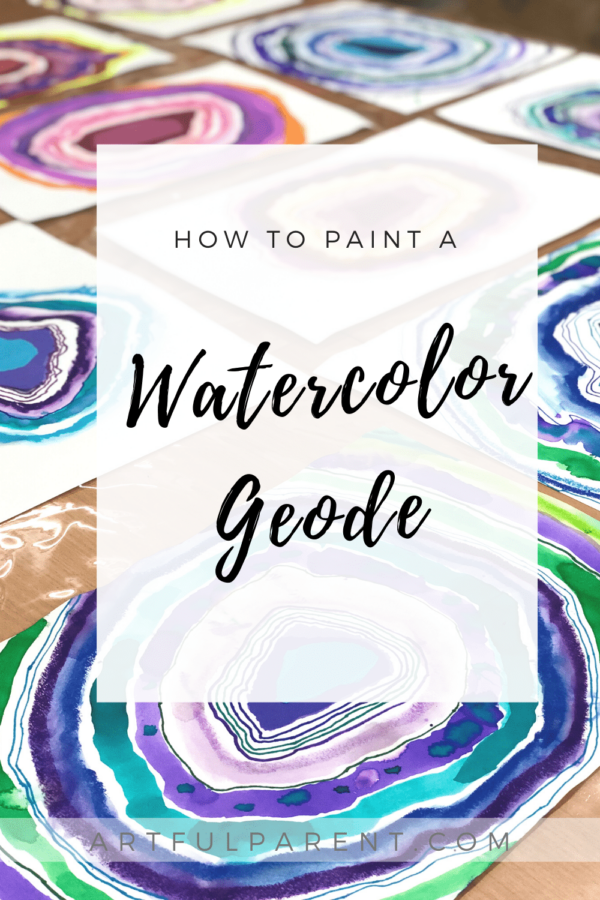 How to Paint a Watercolor Geode - The Artful Parent