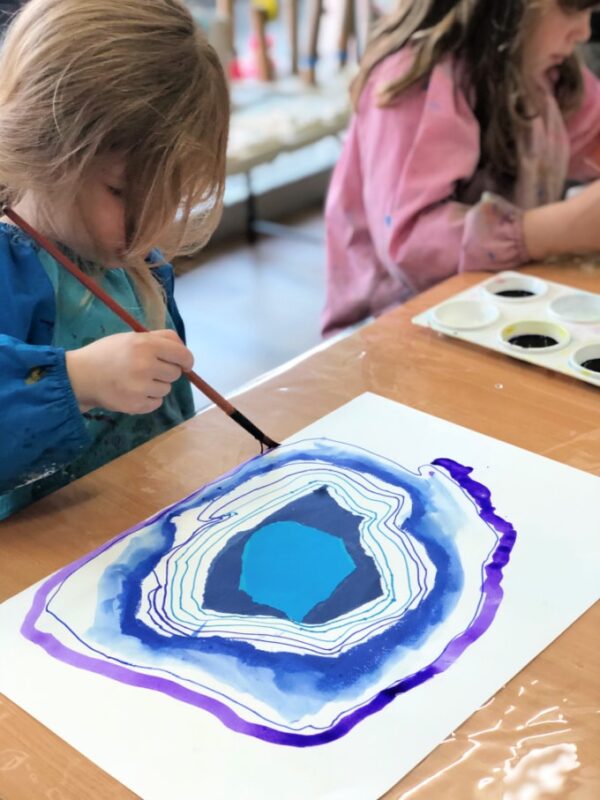 How to Paint a Watercolor Geode - The Artful Parent
