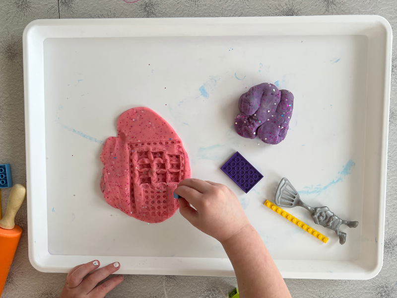 How to Use LEGOs to Make Pictures in Playdough