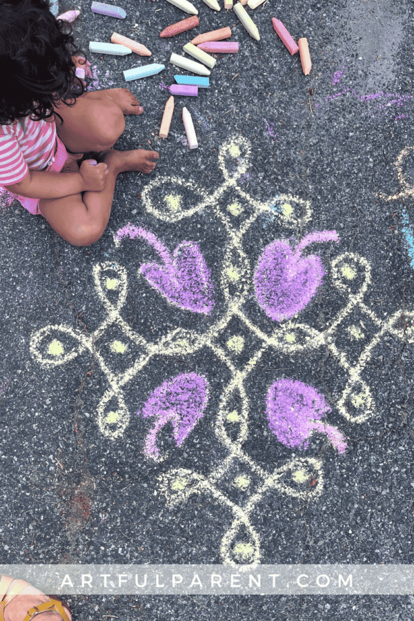 Rangoli Inspired Chalk Designs for Kids - The Artful Parent