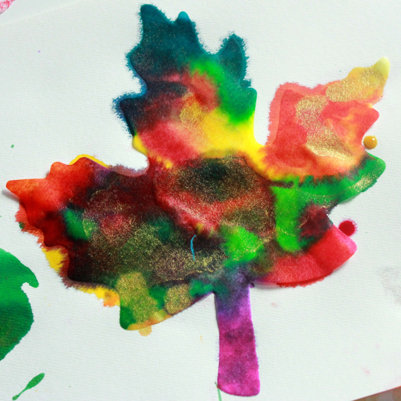 How to Make Painted Paper Leaves for a Fall Art Activity